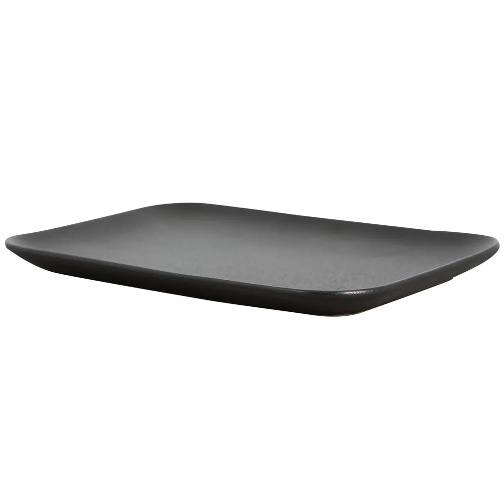 Assiette rectangulaire Raw Black de By On - NordicNest.fr