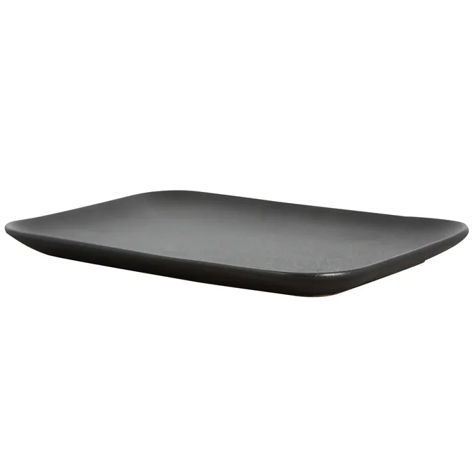 Assiette rectangulaire Raw Black de By On - NordicNest.fr